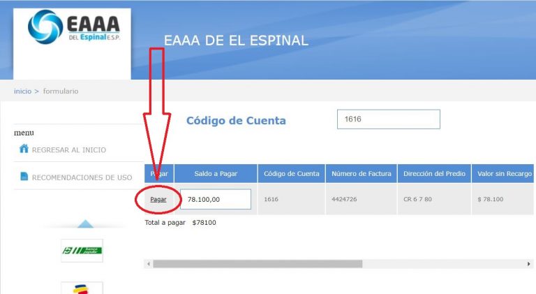 PAGOS PSE – EAAA de El Espinal E.S.P